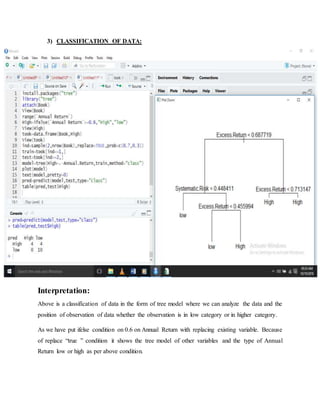 REGRESSION, CLUSTERING AND CLASSIFICATION IN R-STUDIO | DOCX