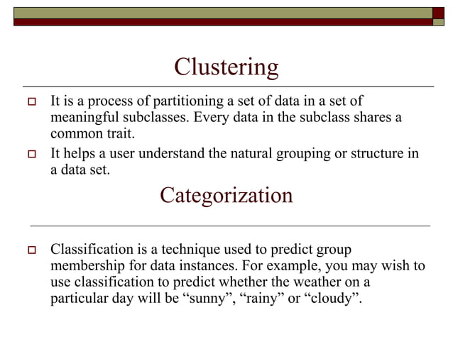 Clustering Classification Ppt
