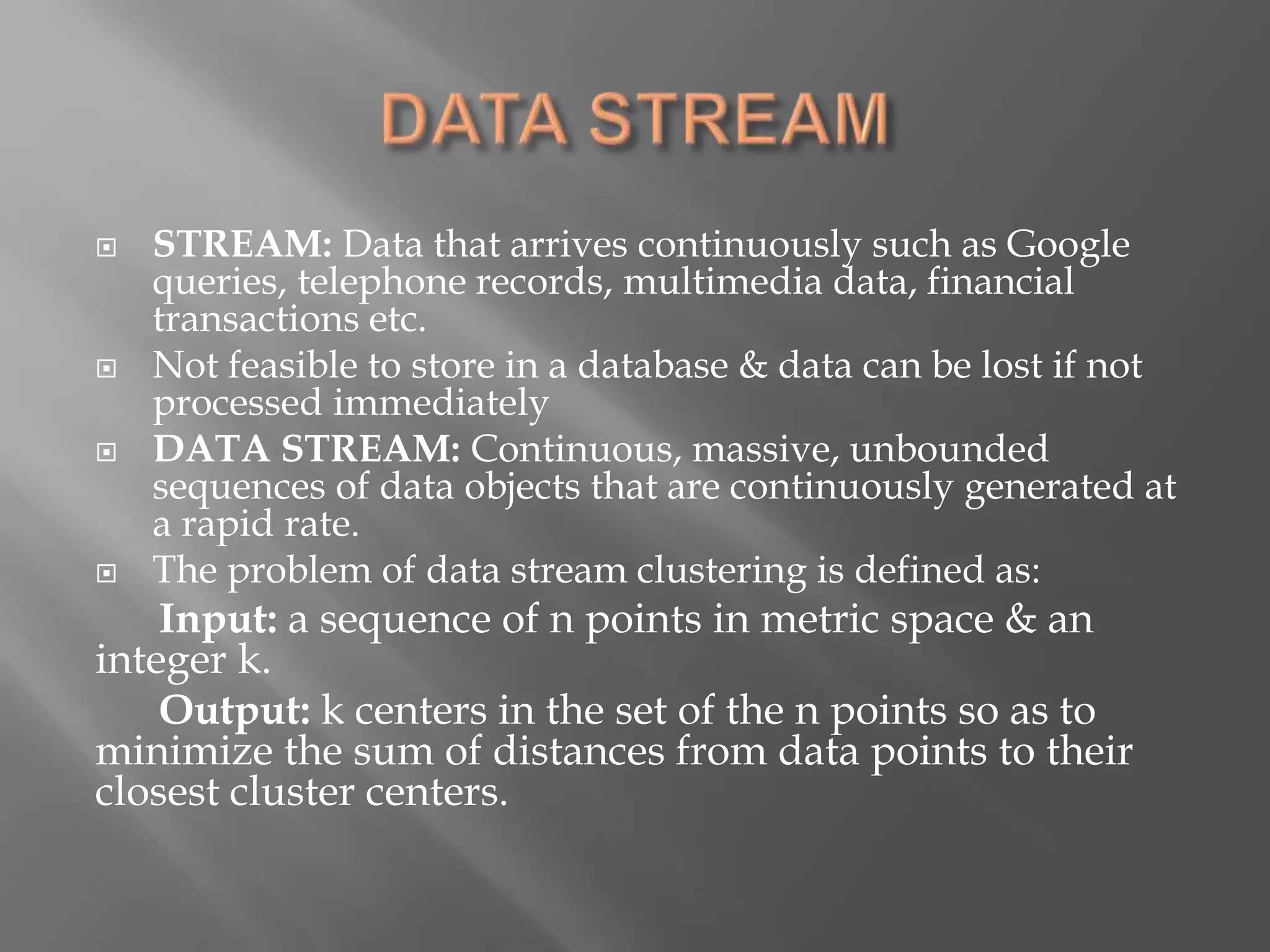Clustering for Stream and Parallelism (DATA ANALYTICS) | PPTX