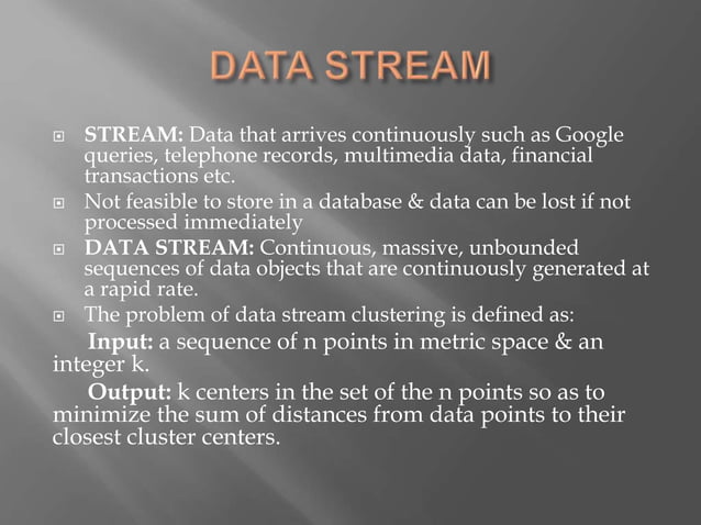 Clustering for Stream and Parallelism (DATA ANALYTICS) | PPTX