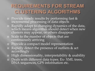 Clustering for Stream and Parallelism (DATA ANALYTICS) | PPTX