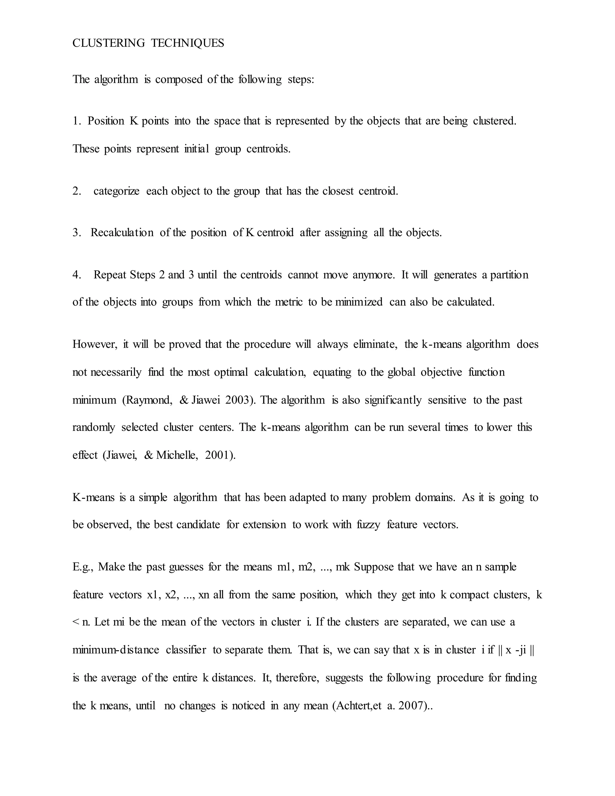 Clustering techniques final | DOCX
