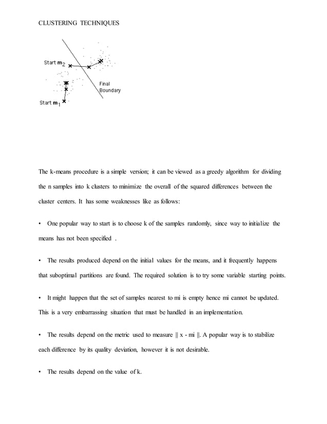Clustering techniques final | DOCX | Computing | Technology & Computing