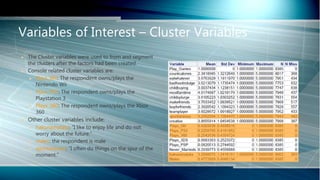 Clustering the Modern Gamer | PPT