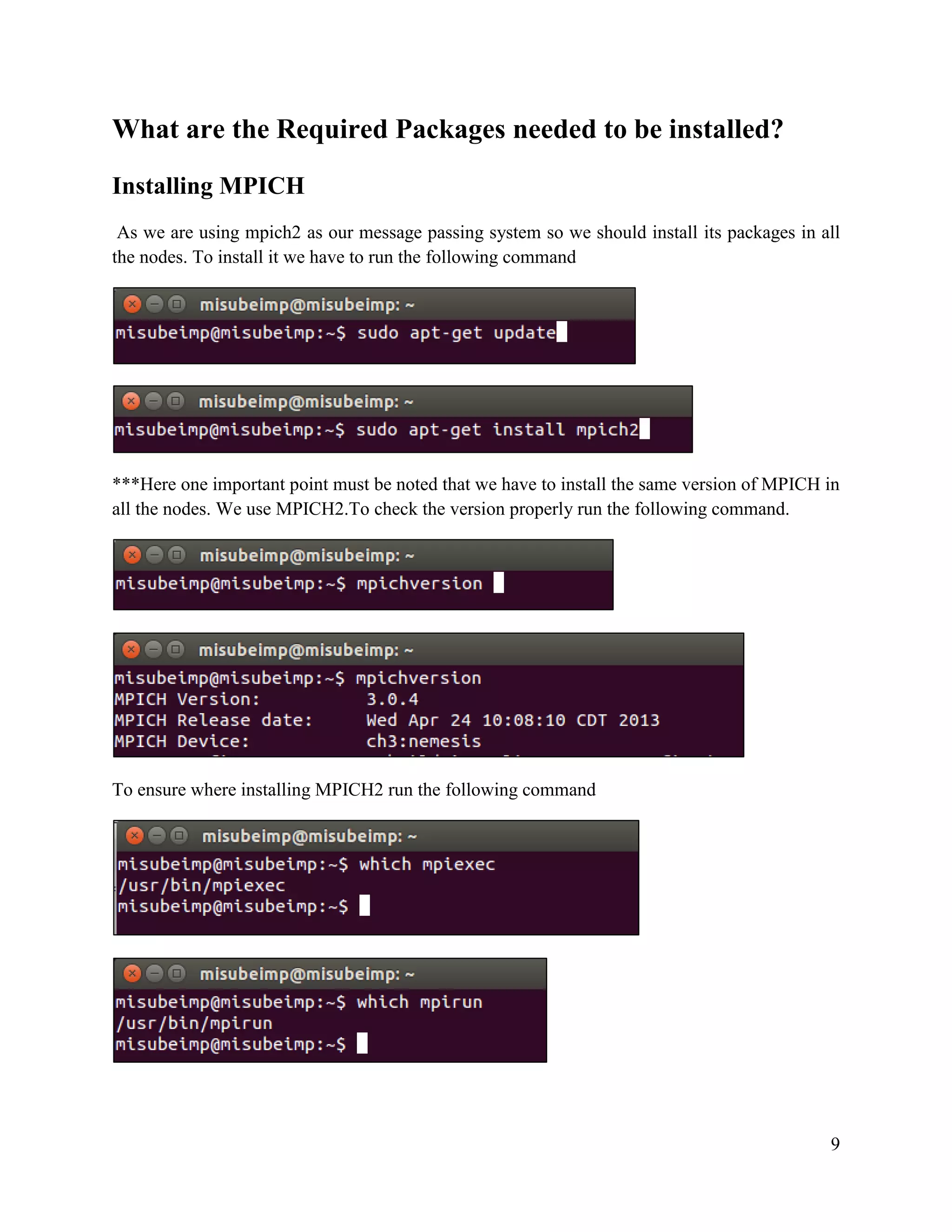 Cluster Setup Manual Using Ubuntu and MPICH | PDF