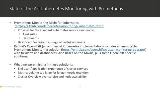 Monitoring Cockpit for OpenShift Clusters | PPT