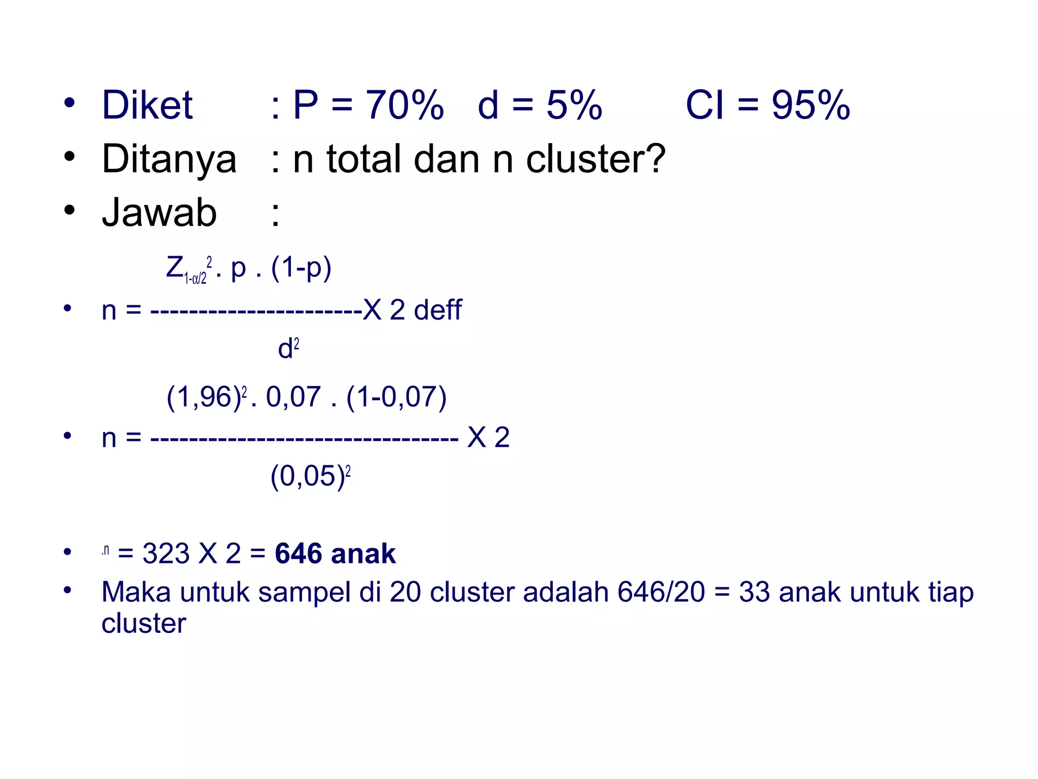 Cluster & multi satge random sampling | PPT