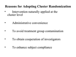 Cluster randomization trial presentation | PPT