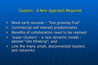 ‘INDUSTRY CLUSTERS - A NEW MODEL FOR INDUSTRY INNOVATION AND ...