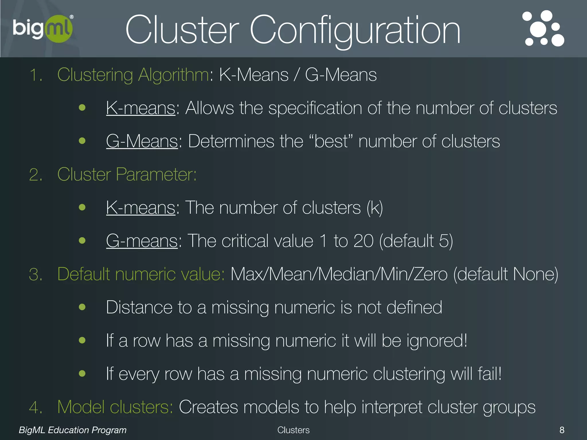 BigML Education - Clusters | PDF