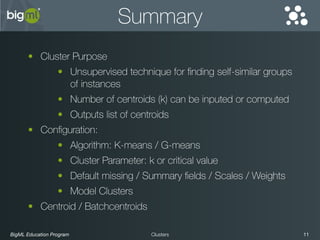 BigML Education - Clusters | PDF