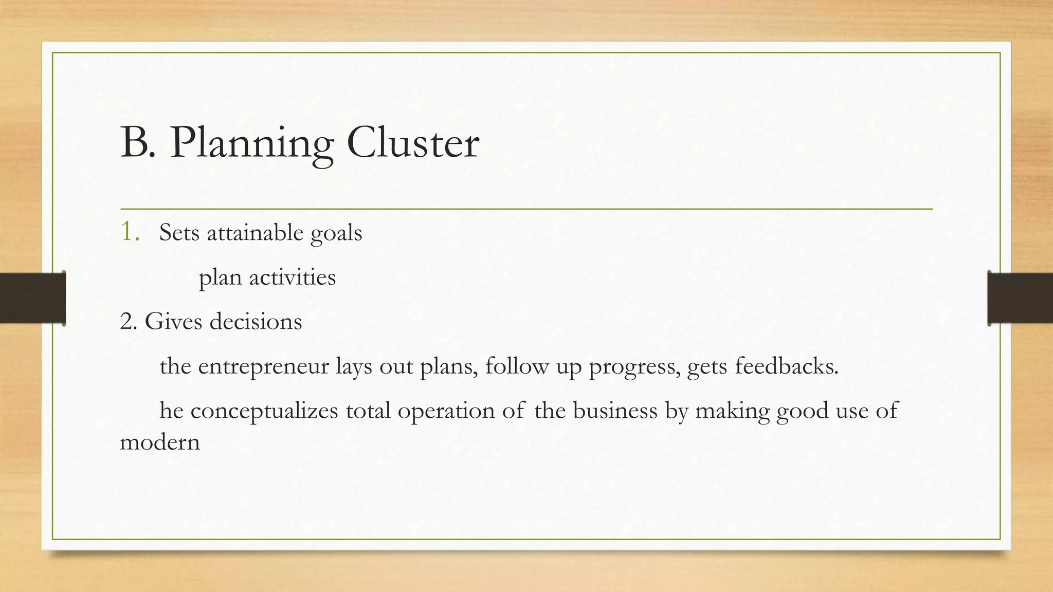 Clusters of Personal Entrepreneurial Competencies that an Entrepreneur.pptx