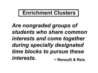Enrichment Clusters + Renzulli Learning | PPTX