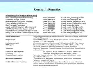 Cluster Staff Assignments 09-2011 | PPT | Human Resources | Business