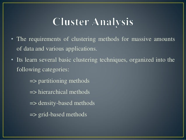Clusters techniques