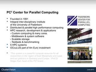 ClusterVision & Intel: Top500 class Computing at the University of Paderborn | PPT