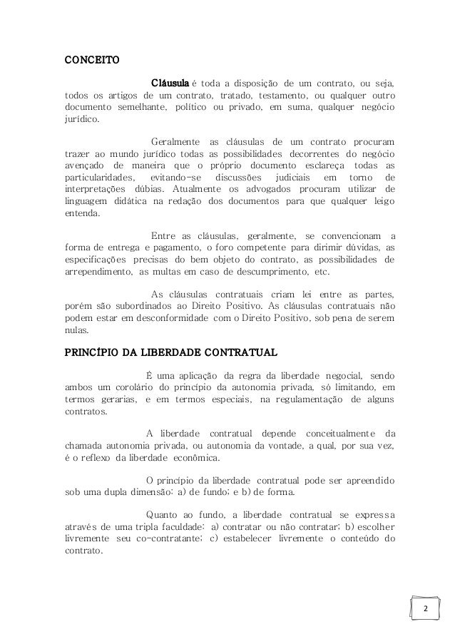 Cláusulas contratuais