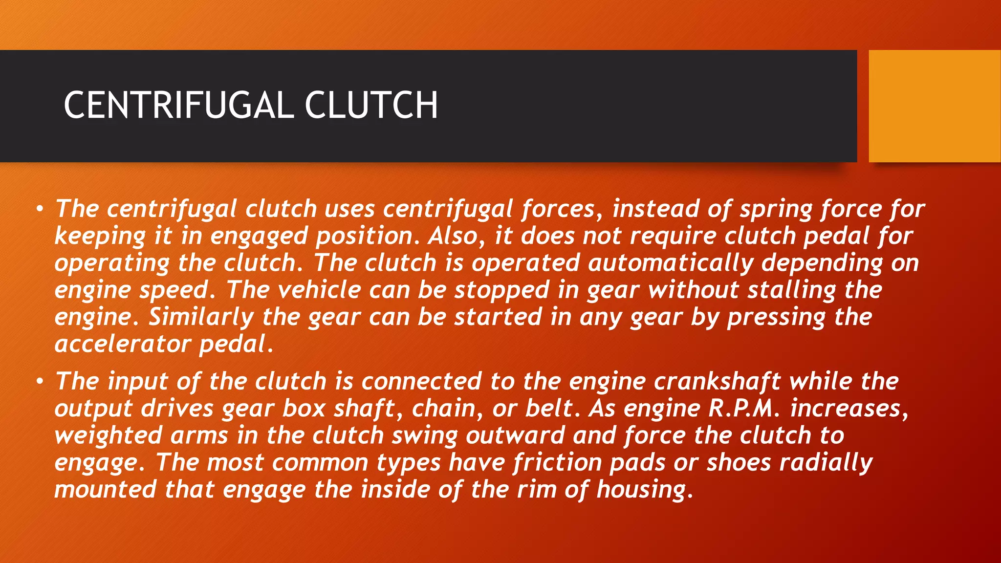 Transmission Systems - Clutch | PPTX