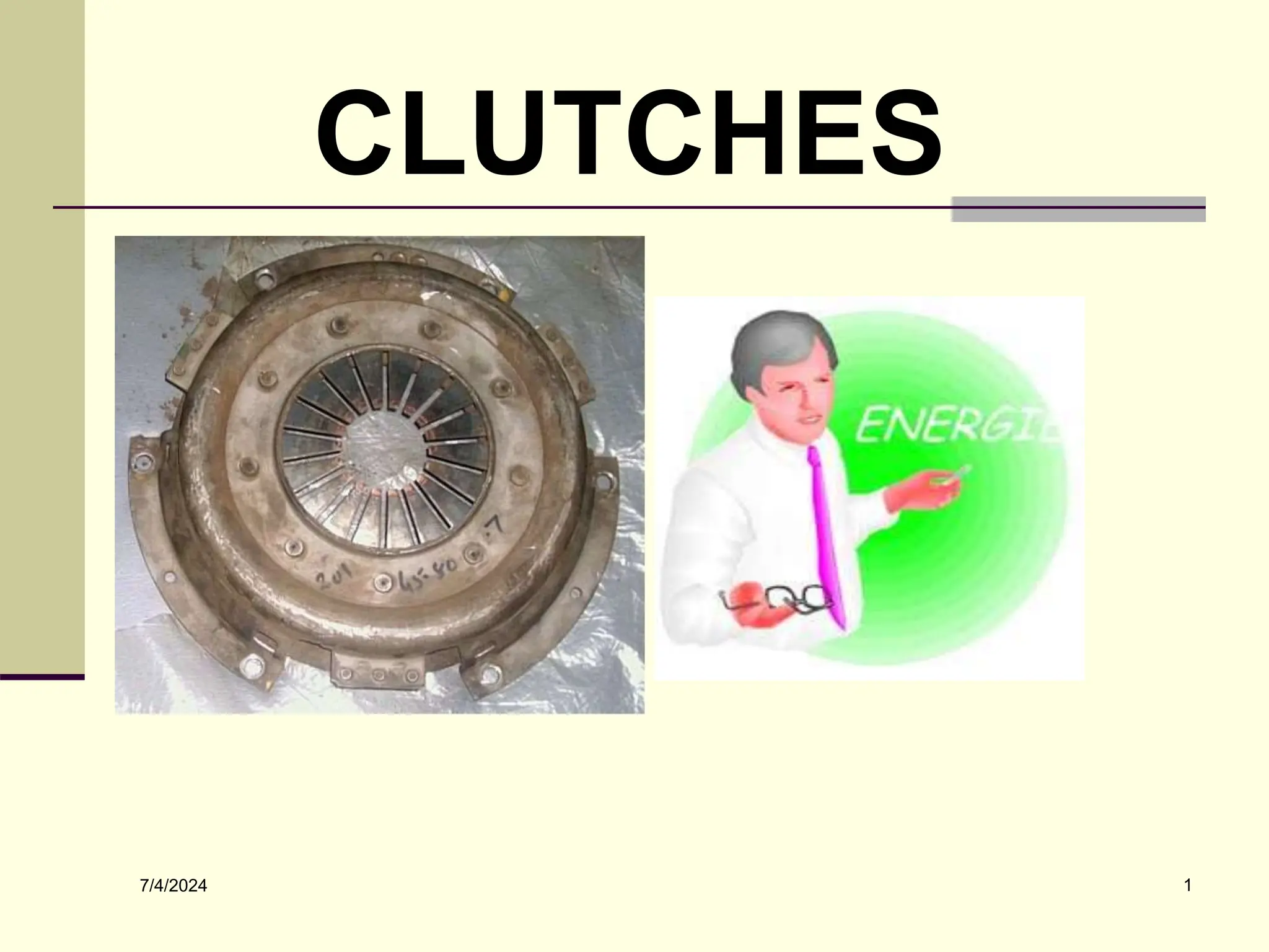 CLUTCH introduction, types of clutches, uses etc | PPT