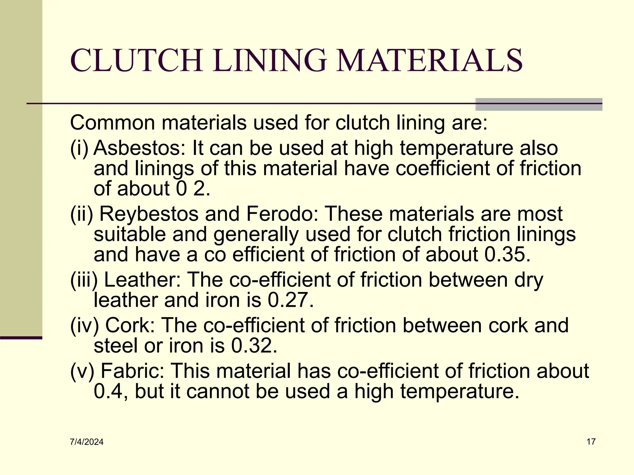 CLUTCH introduction, types of clutches, uses etc | PPT