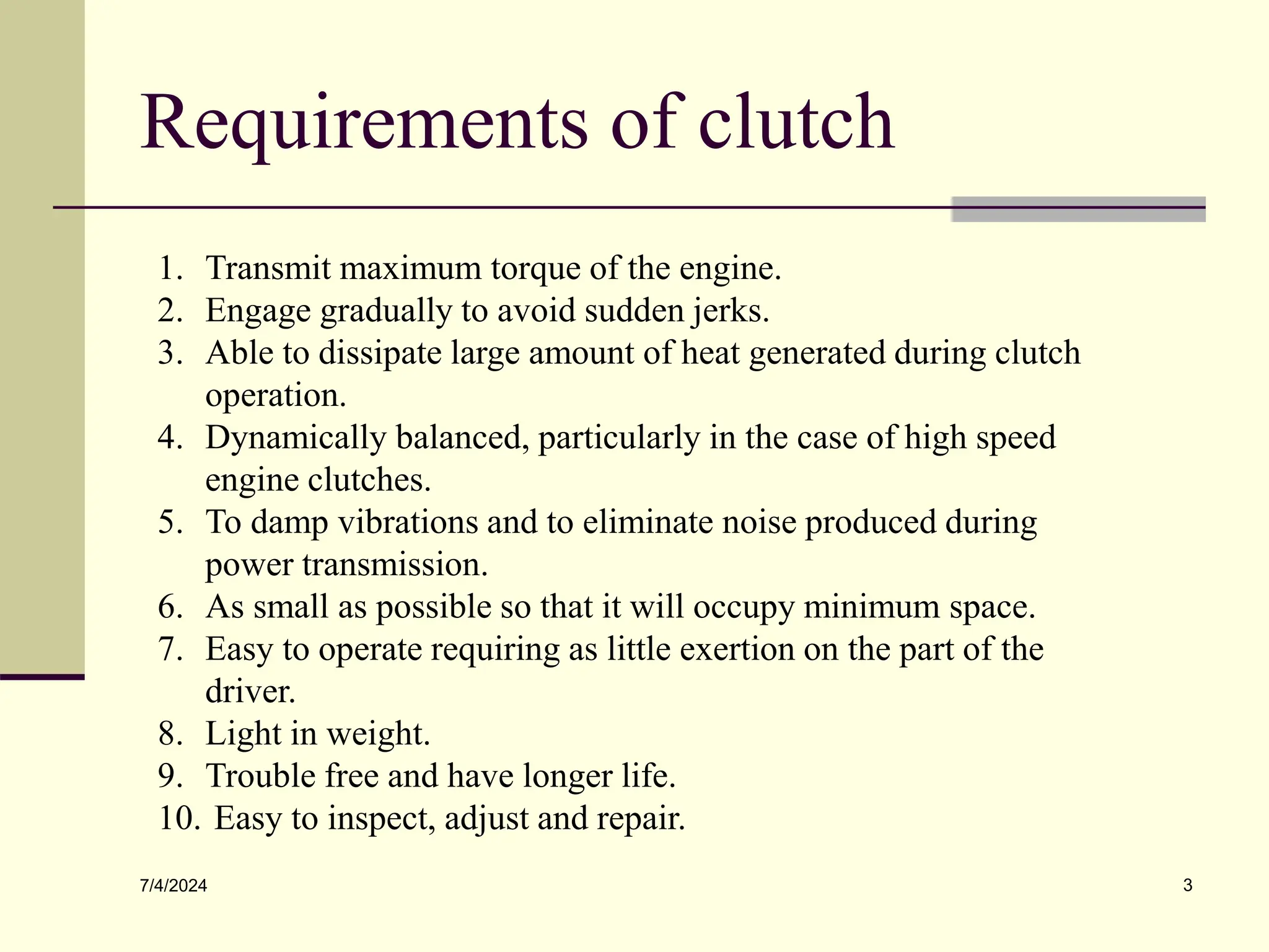 CLUTCH introduction, types of clutches, uses etc | PPT CLUTCH introduction, types of clutches, uses etc | PPT