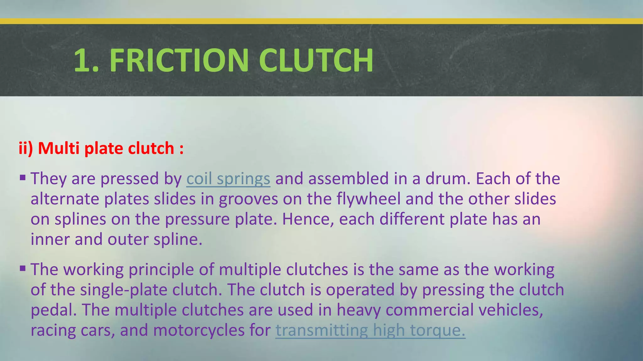 Types Of Clutches | PPTX