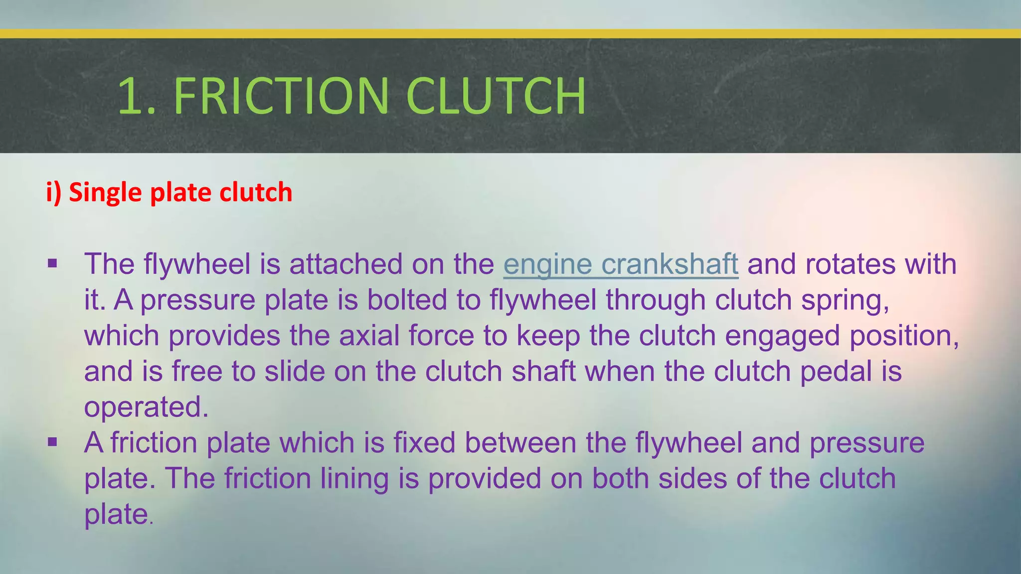 Types Of Clutches | PPTX