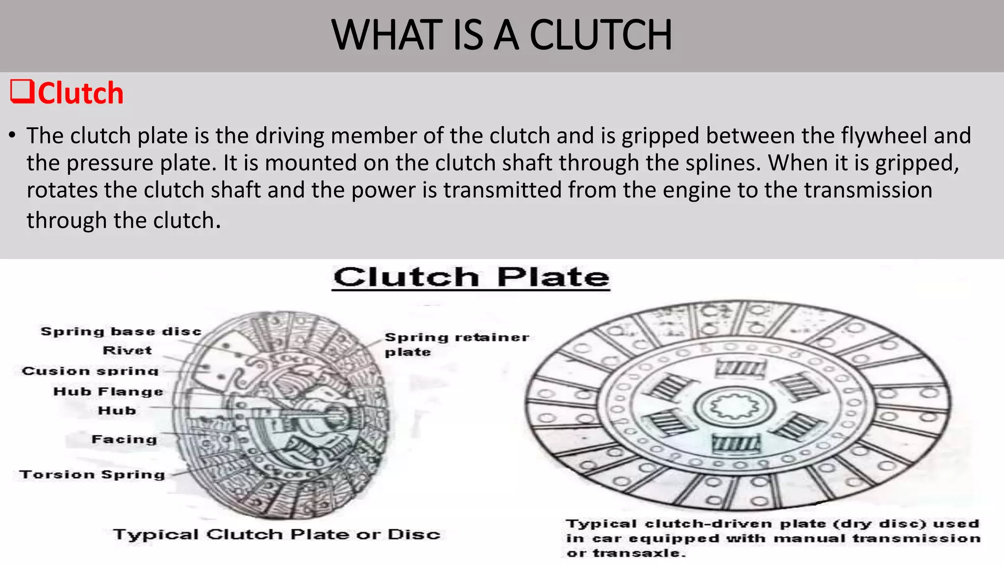 CLUTCHES AND THERE PARTS OF CLUTCHES PLATES PPT.pptx