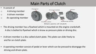 CLUTCHES AND THERE PARTS OF CLUTCHES PLATES PPT.pptx