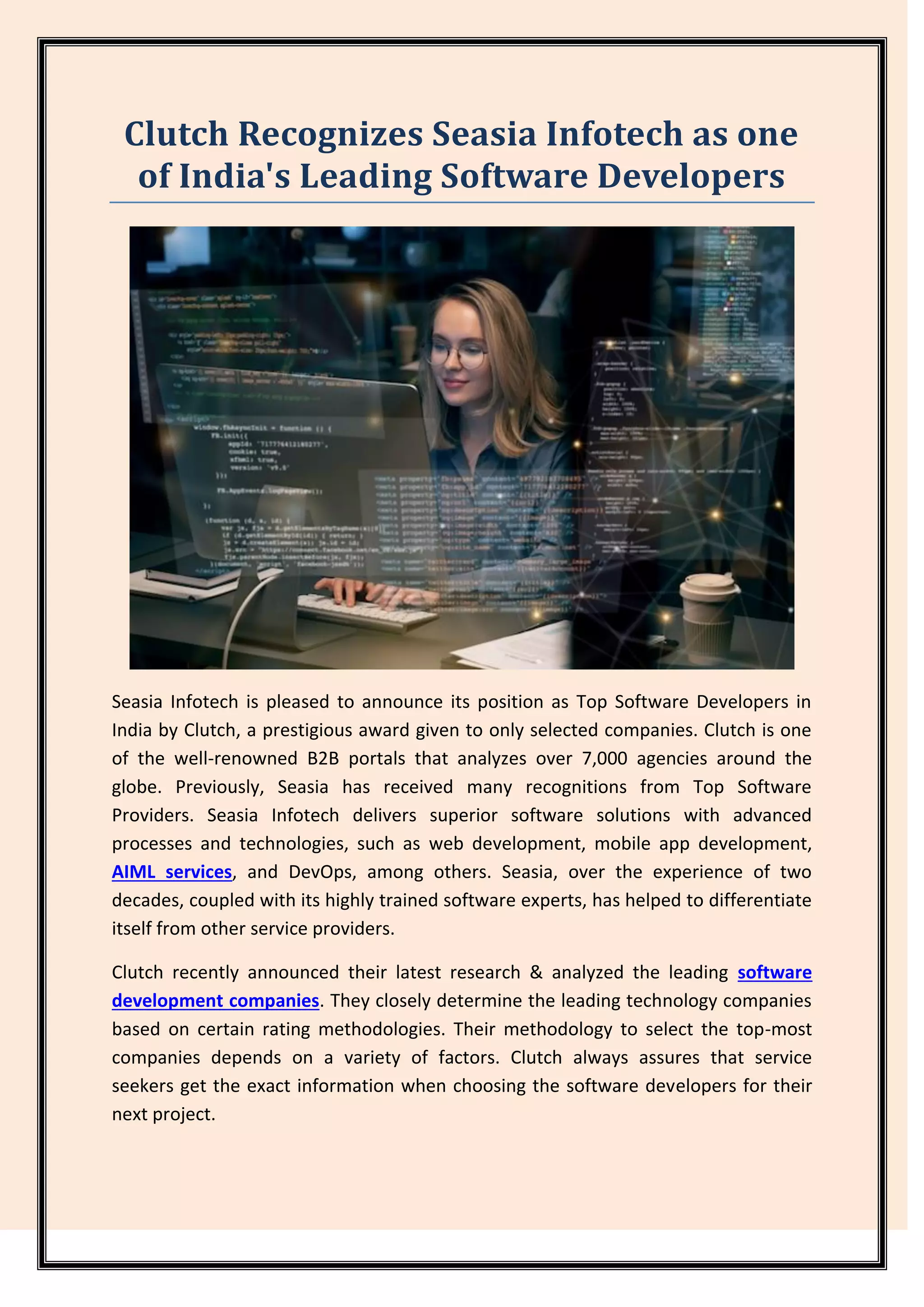 Clutch Recognizes Seasia Infotech as one of India's Leading Software Developers.pdf