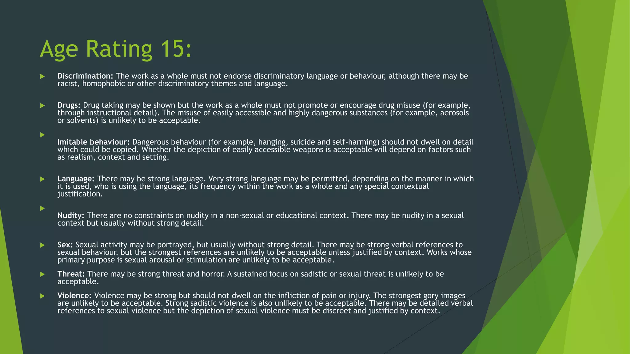 Music video age ratings and guidelines | PPT