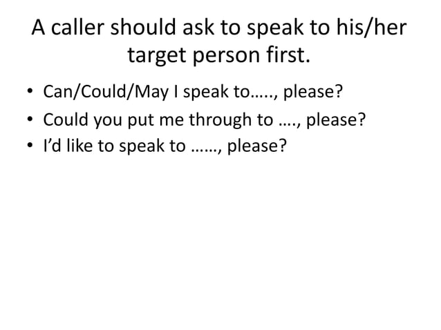 Making and recieving telephone calls | PPT