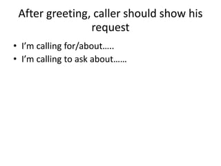 Making and recieving telephone calls | PPT