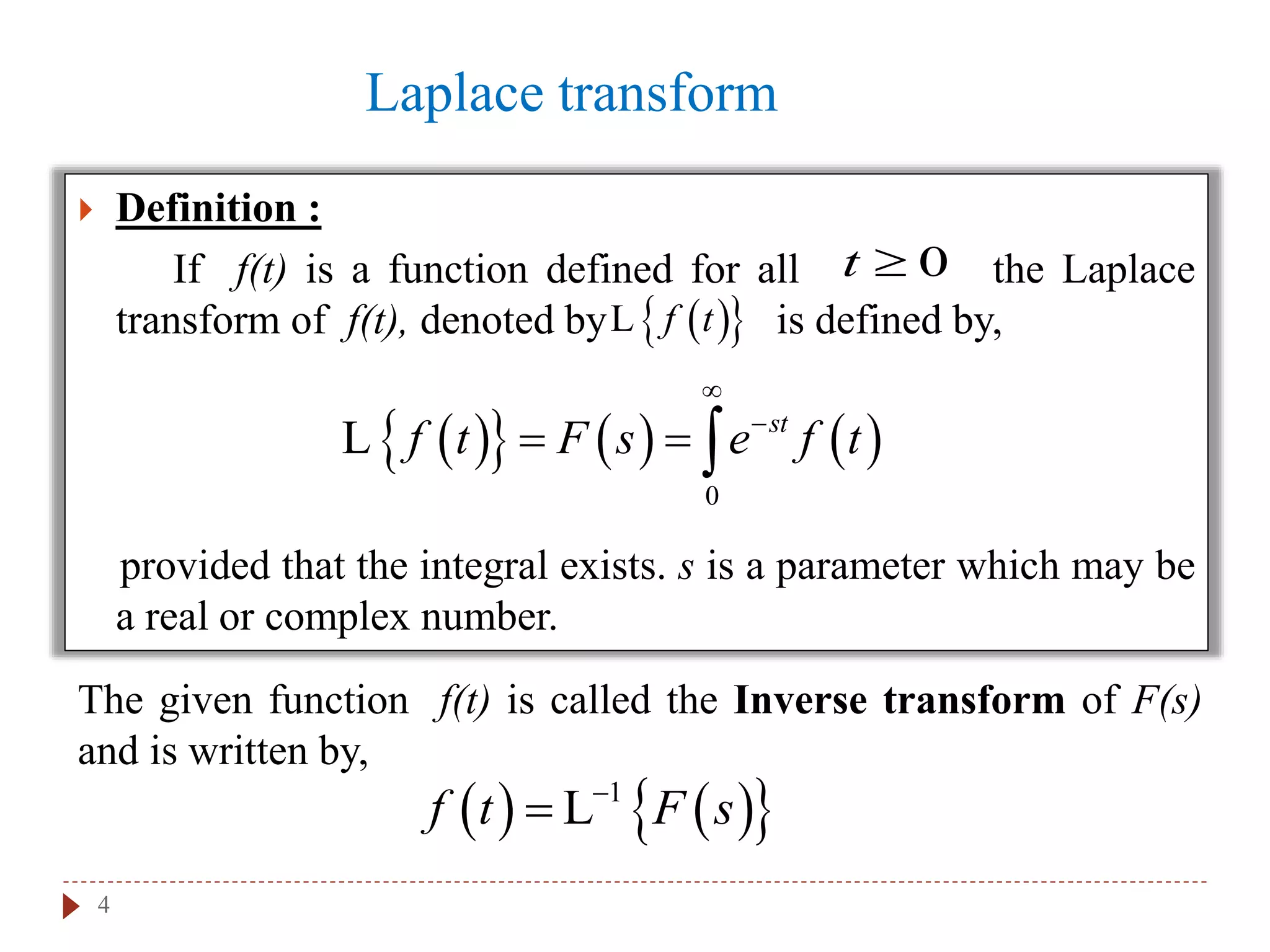 Laplace transform and its application | PPTX