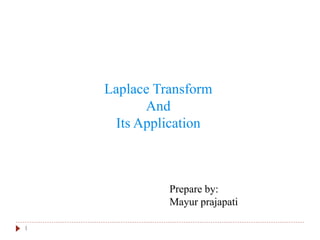 Laplace transform and its application | PPTX