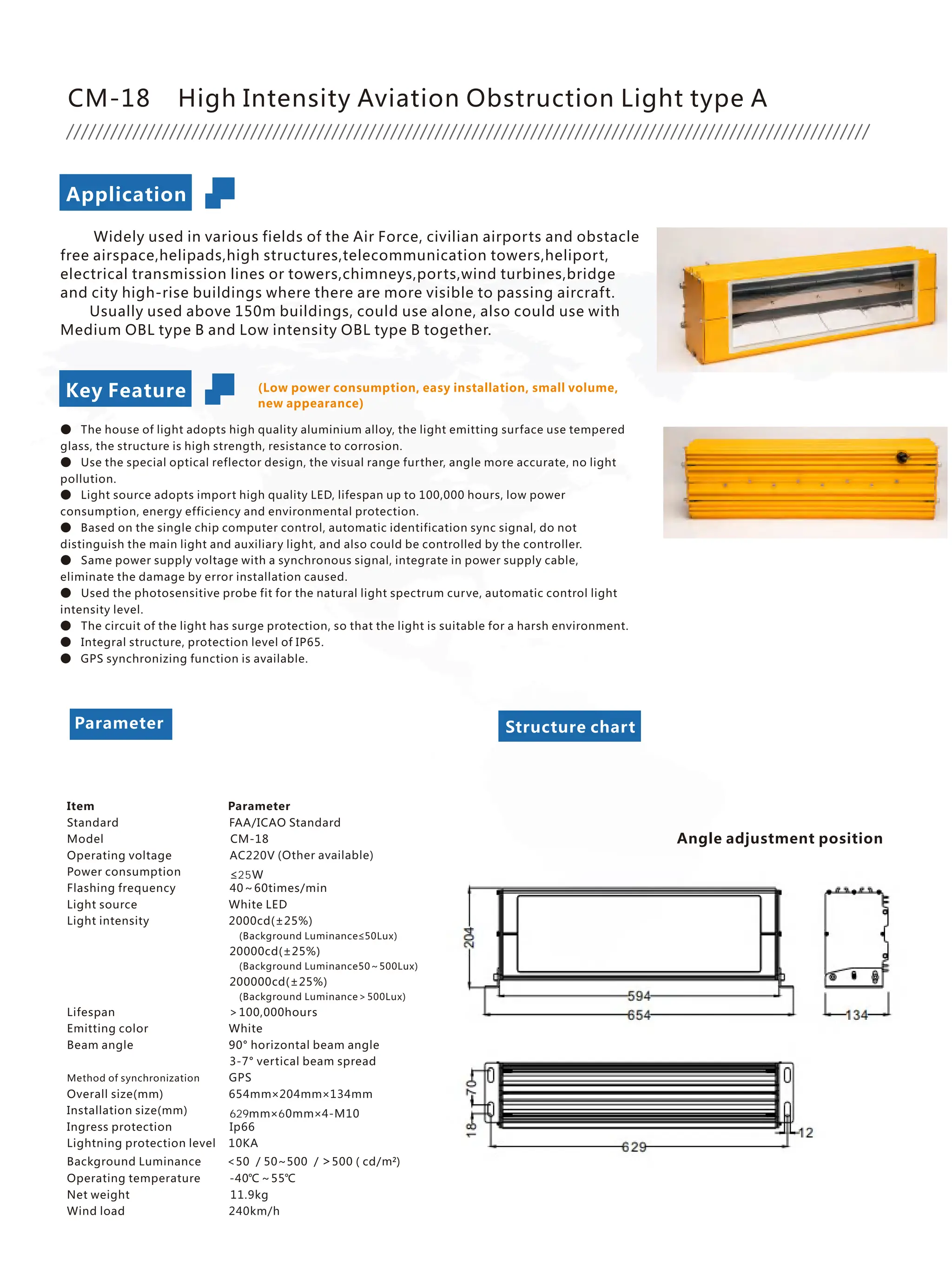 FAA L-856 L-857 ICAO HI Type A, HI Type B, high intensity white ...
