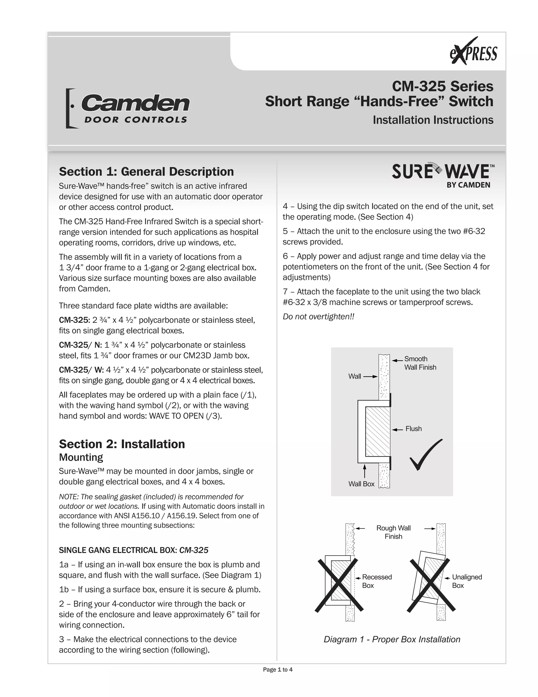 Camden CM-325 Instruction Manual | PDF