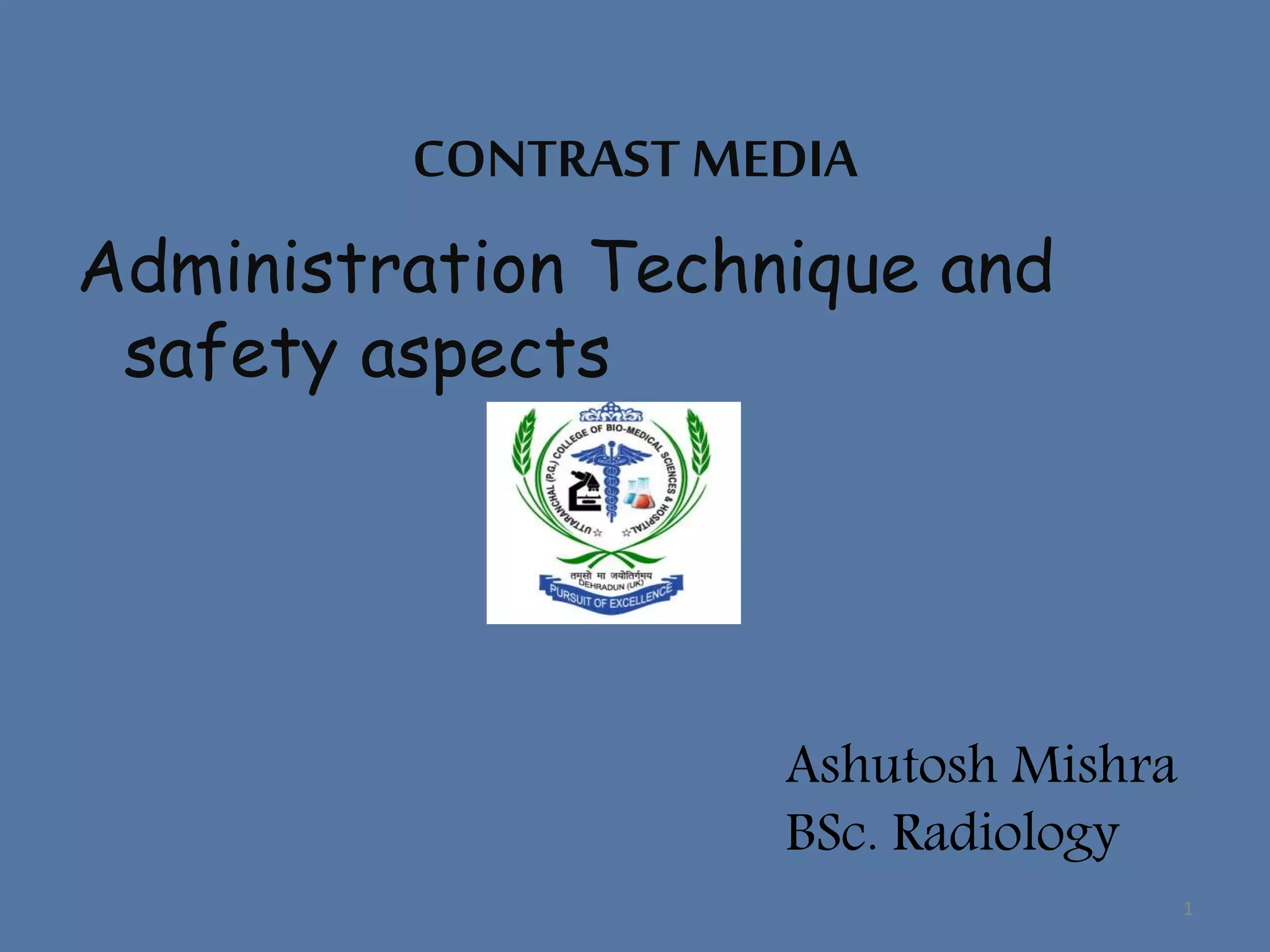 Contrast Media Radiology | PPTX