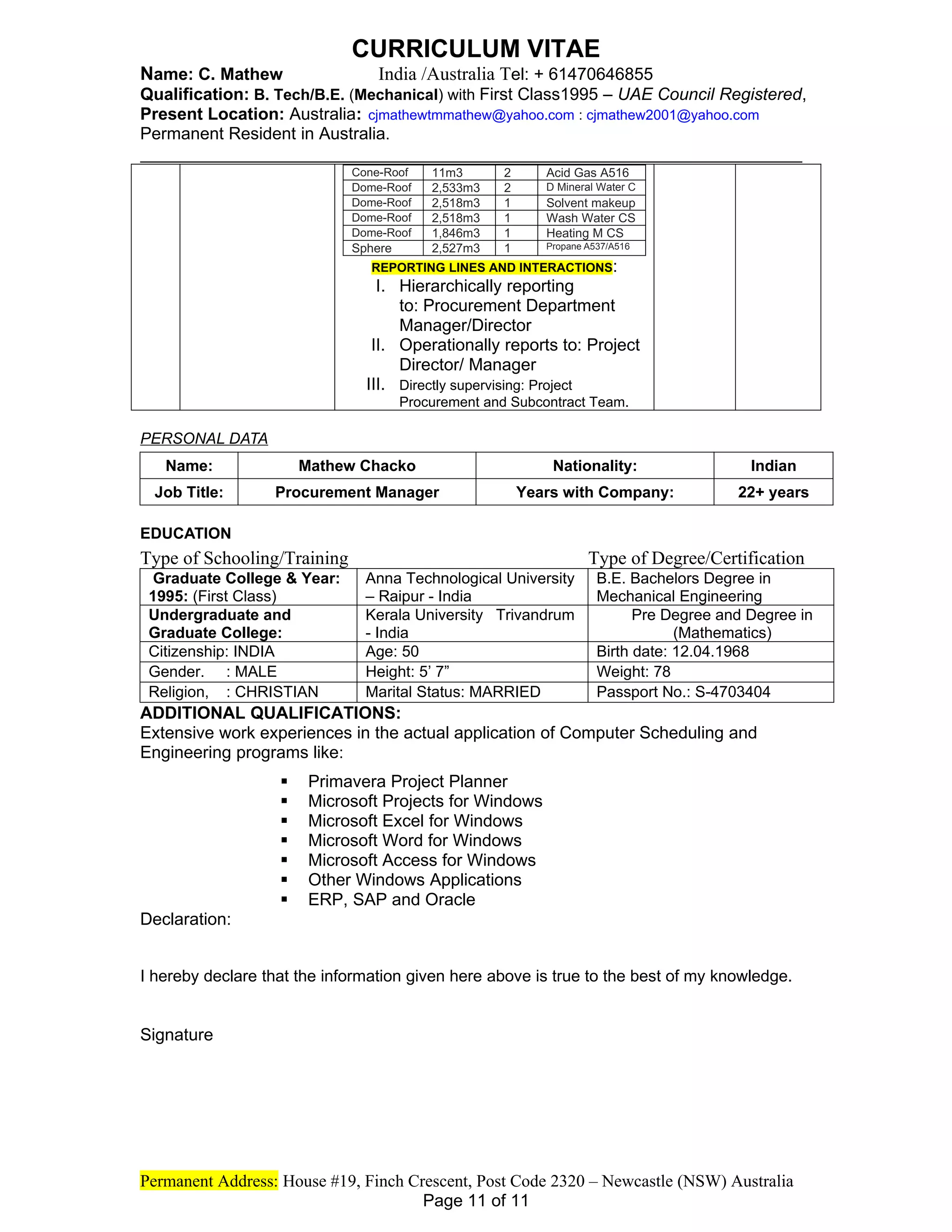 Manager Procurement & Subcontract | PDF