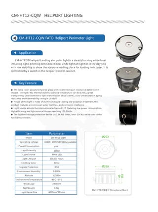 CM-HT12-CQW LED Inset Helipad Final Approach & Take Off Light, ICAO ...