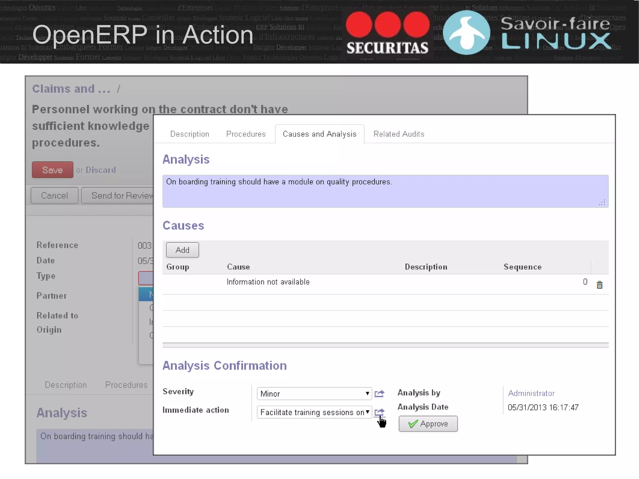 ISO (and other standard) Management Systems with OpenERP | ODP