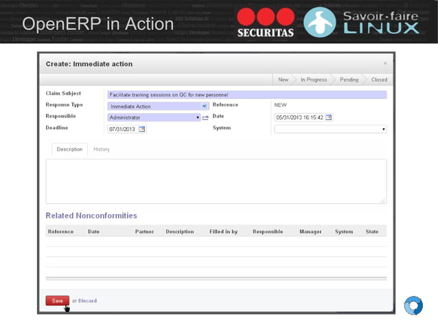 ISO (and other standard) Management Systems with OpenERP | ODP