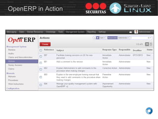 ISO (and other standard) Management Systems with OpenERP | ODP