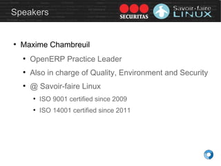 ISO (and other standard) Management Systems with OpenERP | ODP