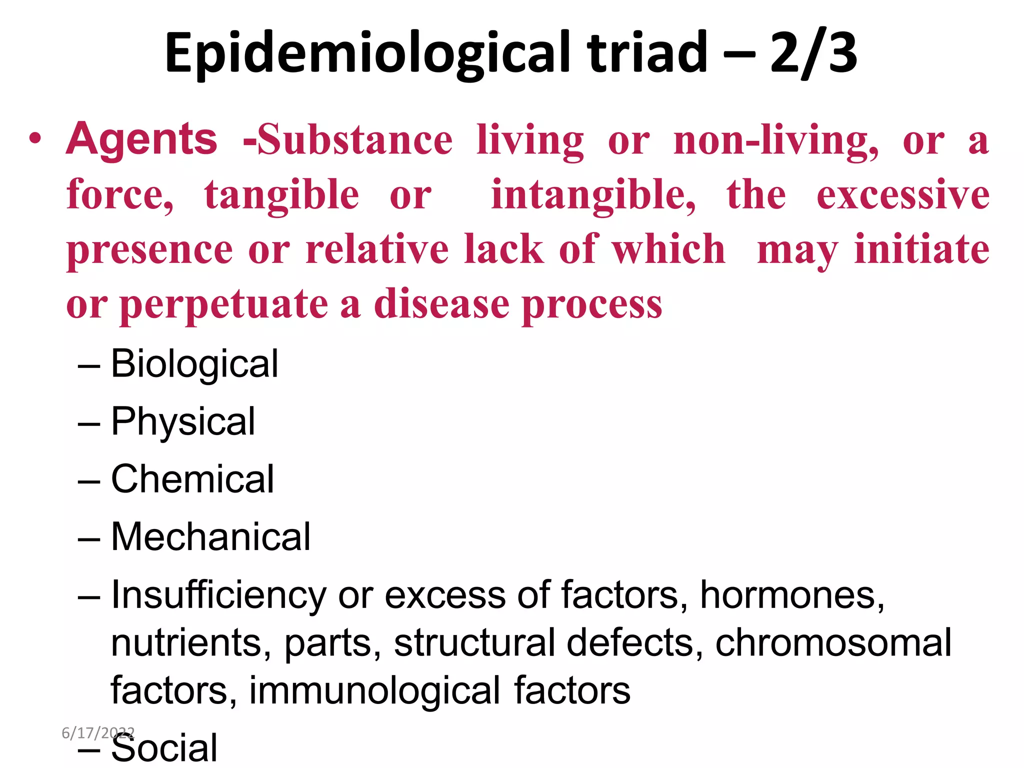 CM 1.3 Agent Host and environmemtal factors ,epidemiological triad ...