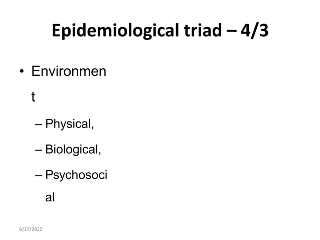 CM 1.3 Agent Host and environmemtal factors ,epidemiological triad ...