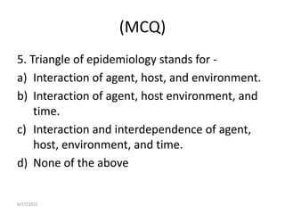 CM 1.3 Agent Host and environmemtal factors ,epidemiological triad ...