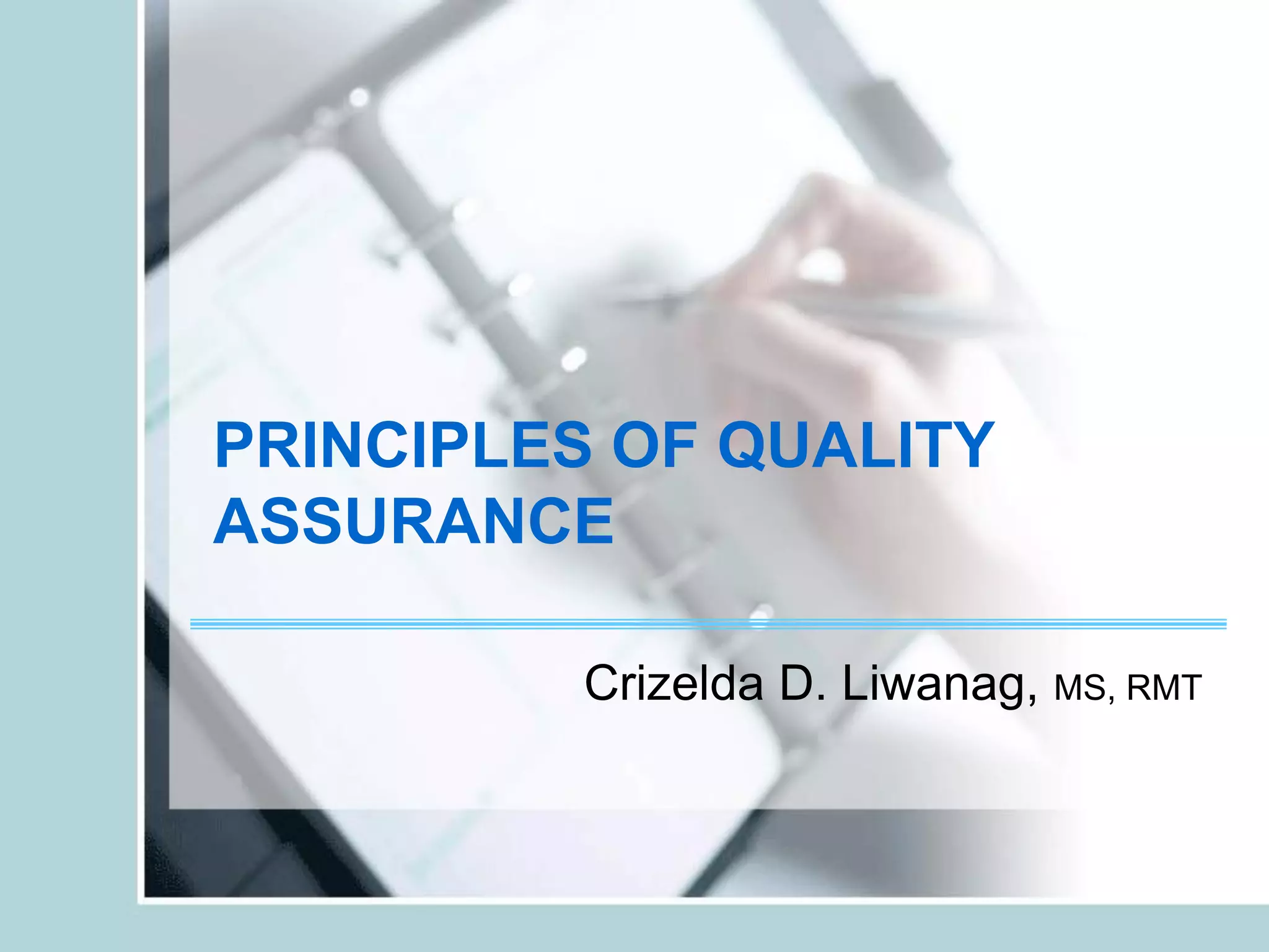 Cm2 principles of qa | PDF | Educational Assessment | Education