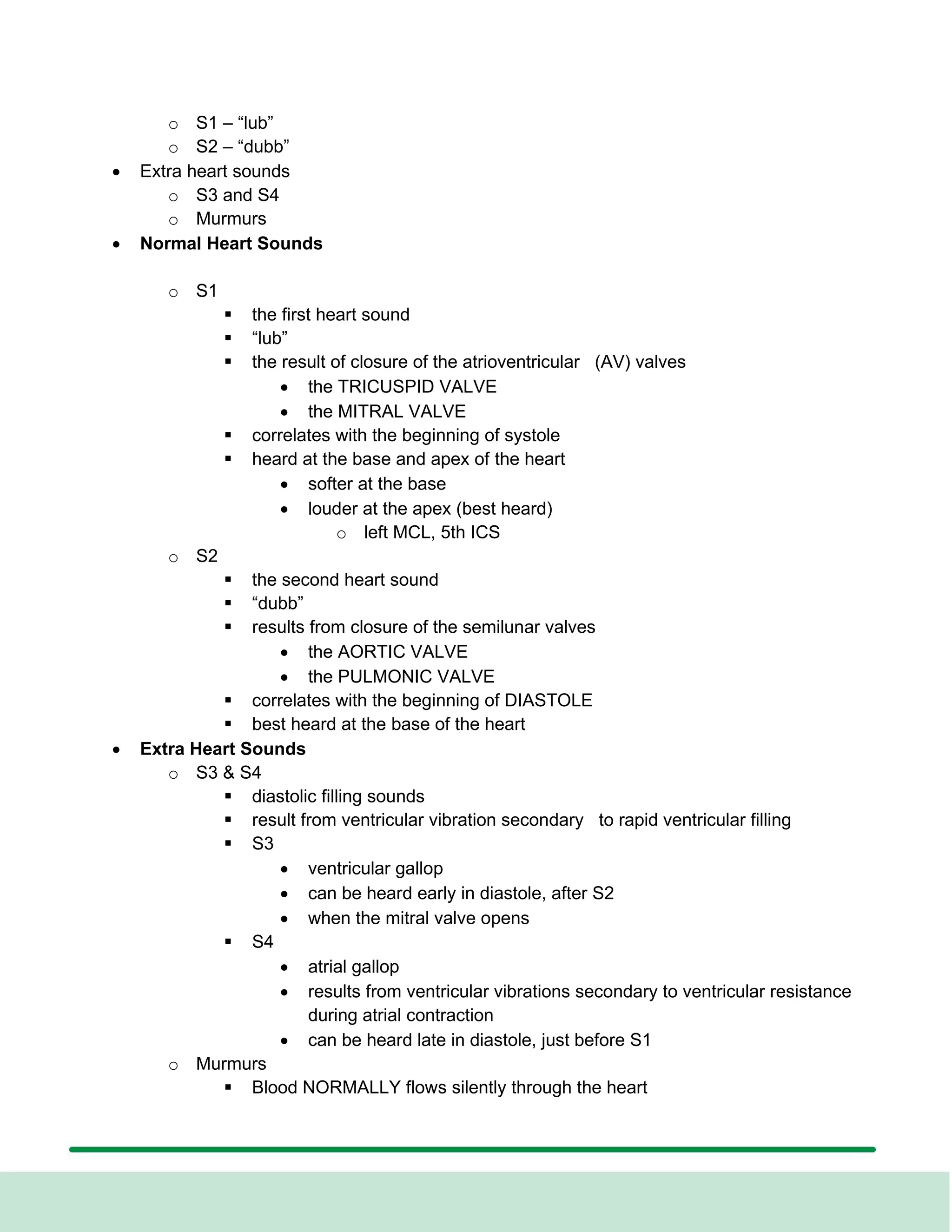 CM3 - CU12 ASSESSMENT OF HEART & NECK VESSELS.pdf | Heart and ...