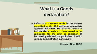 CM314C importation and exportation in Customs Administration. | PDF